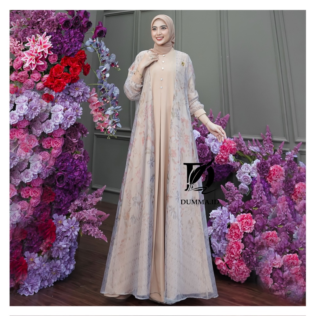 Jual Samira set Outer , Organza print + royal twist by dumma | Shopee ...