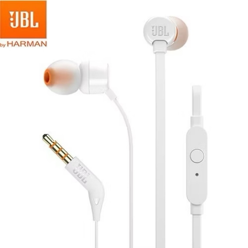 Jual [PUTIH] JBL T-110 Original Headset Super Mega Bass With Mic Hi-Fi ...