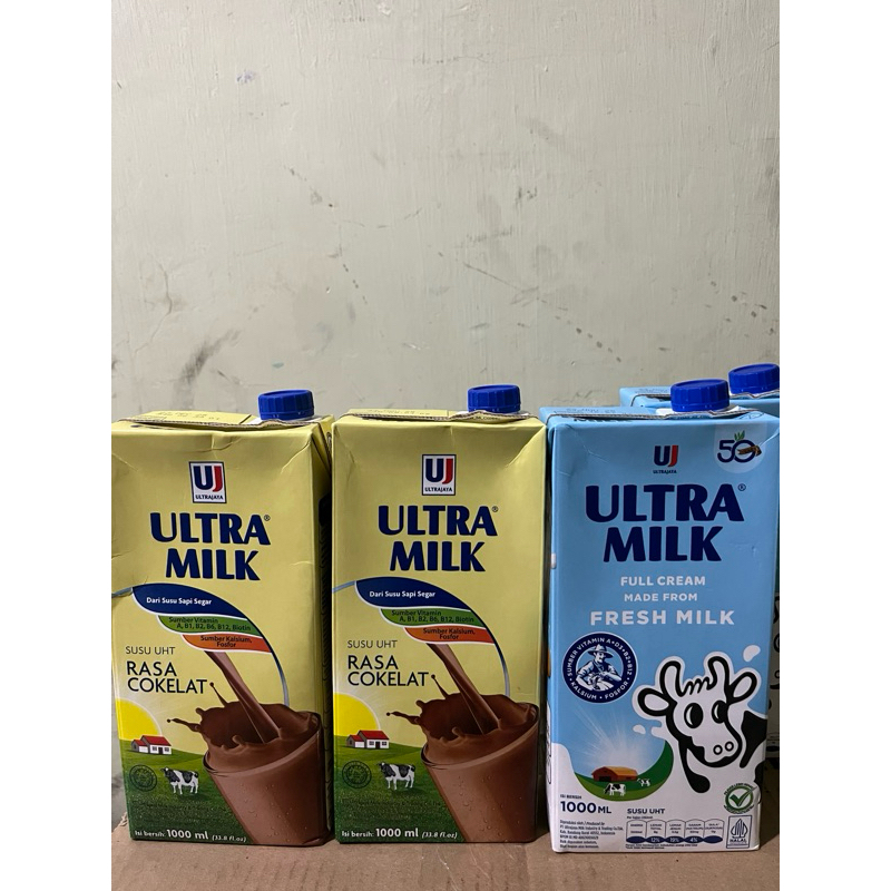 Jual HARGA HEMAT!!! SUSU ULTRAMILK UHT RASA FULL CREAM & COKLAT 1 LITER | Shopee Indonesia