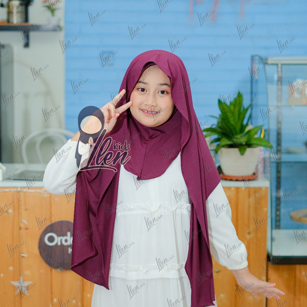 Jual LLen Kids - Pashmina Instan Inner Leher Anak Remaja 7-13 tahun ...
