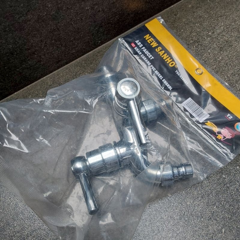 Jual Kran Cabang PVC Plastik Warna Chrome Nekel New Sanho | Shopee ...