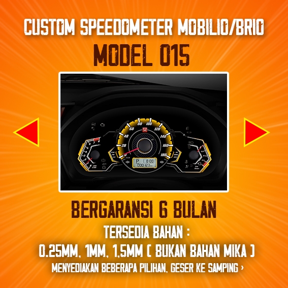 Jual Custom Speedometer Mobil Brio Atau Mobilio Model 015-021 | Shopee ...