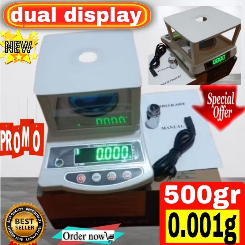 Jual timbangan digital 1mg 500gr 0.001g timbangan analitik lab emas obat balance scale 1mg ...