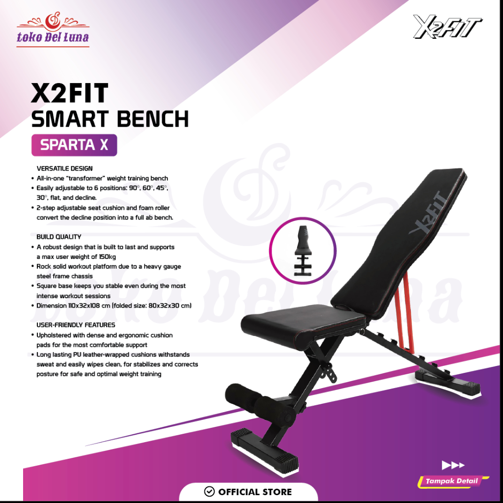 Jual Sit Up Bench X2FIT SPARTA SMART MULTI FUNCTION BENCH | Shopee ...