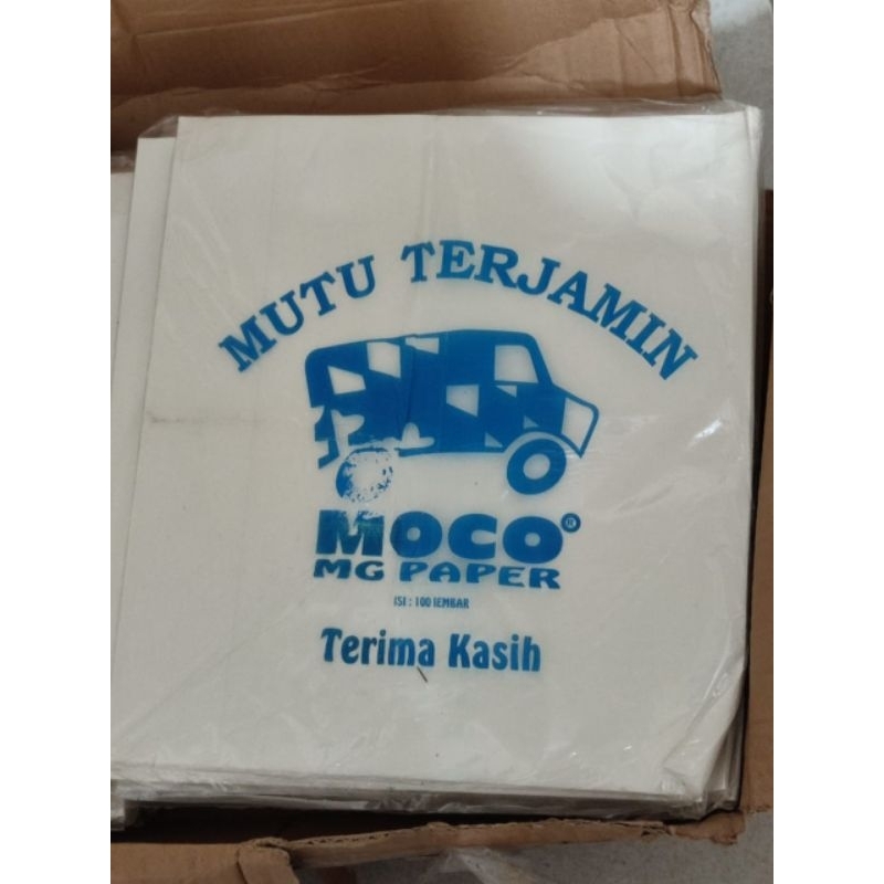 Jual kertas nasi putih polos moco ukuran 25cmx27cm 100pcs/pack | Shopee ...