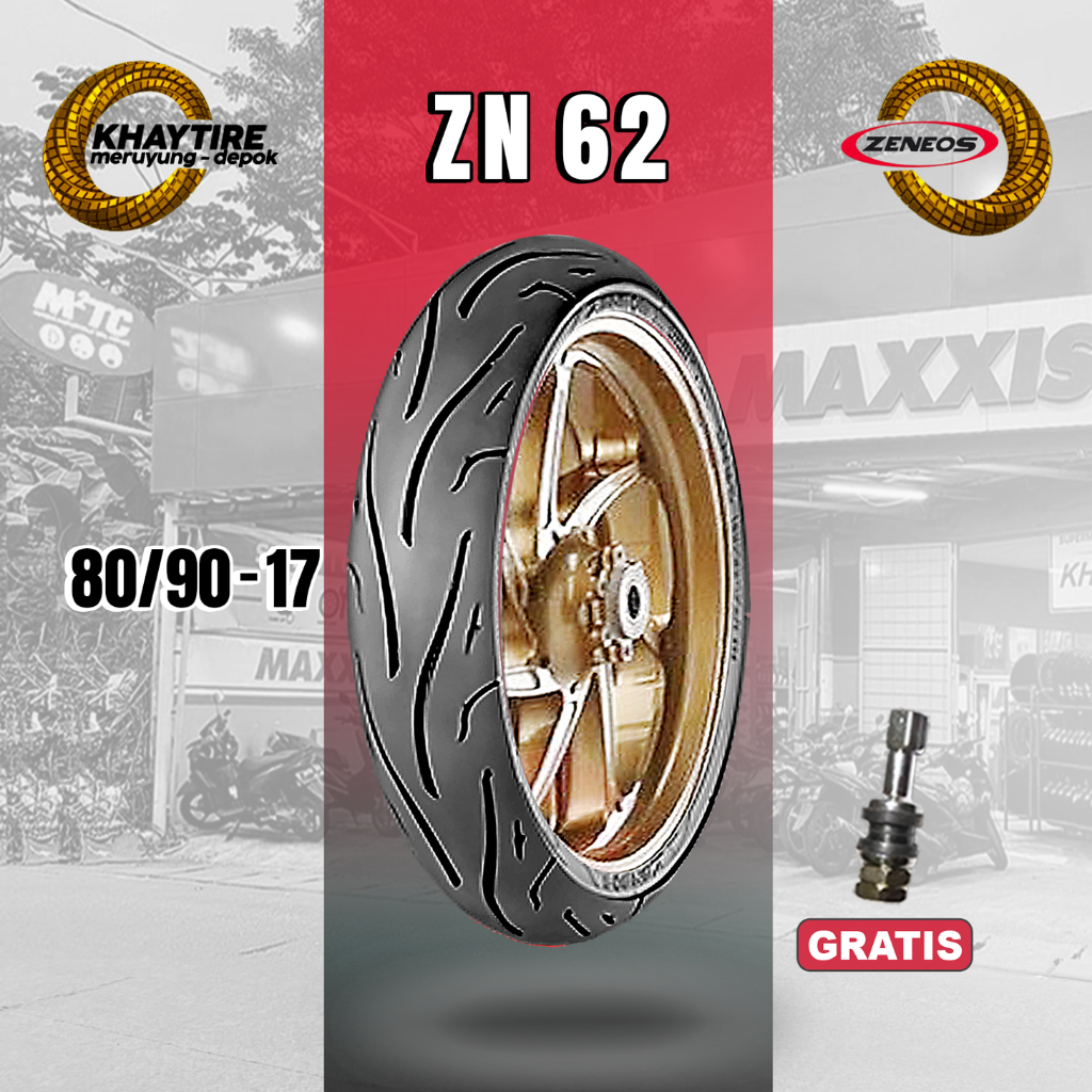 Jual Ban Motor Bebek ZENEOS ZN62 80/90 Ring 17 Tubeless | Shopee Indonesia