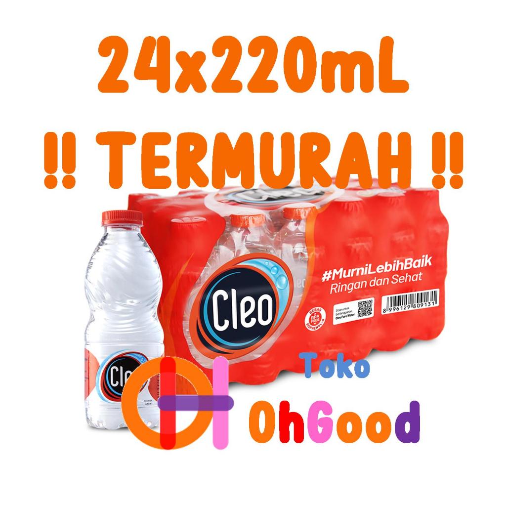 Jual Air mineral Minum Murni Cleo Smart Mini 220mL 220 mL 24x220 mL, isi 24 botol per pak dus ...