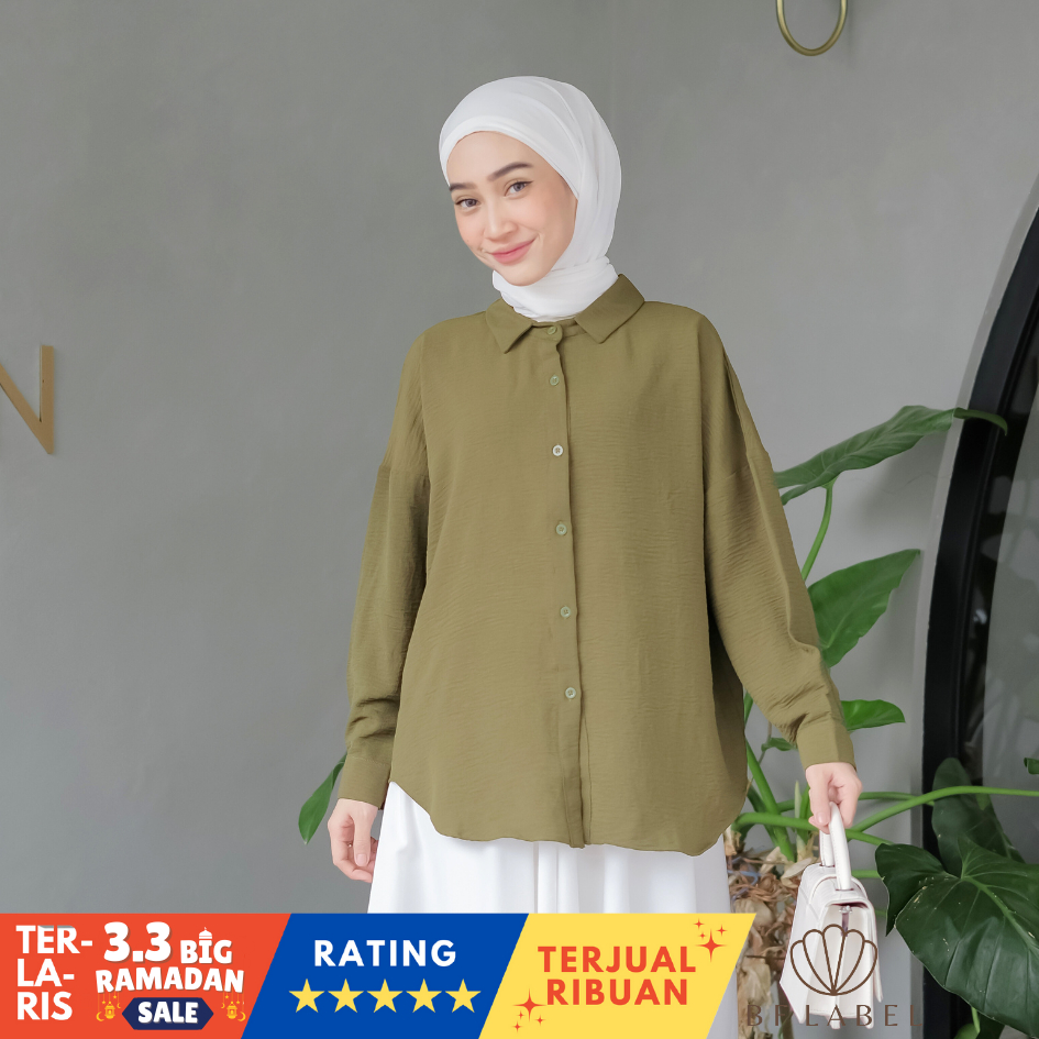 Jual BF Label - SAMIRA TOP | Kemeja Crinkle Airflow | Kemeja Basic ...