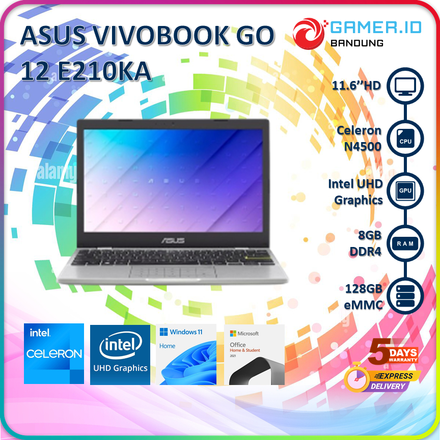 Jual ASUS VIVOBOOK GO 12 E210KA N4500 8GB 128GB 11.6" HD TN 60HZ ...