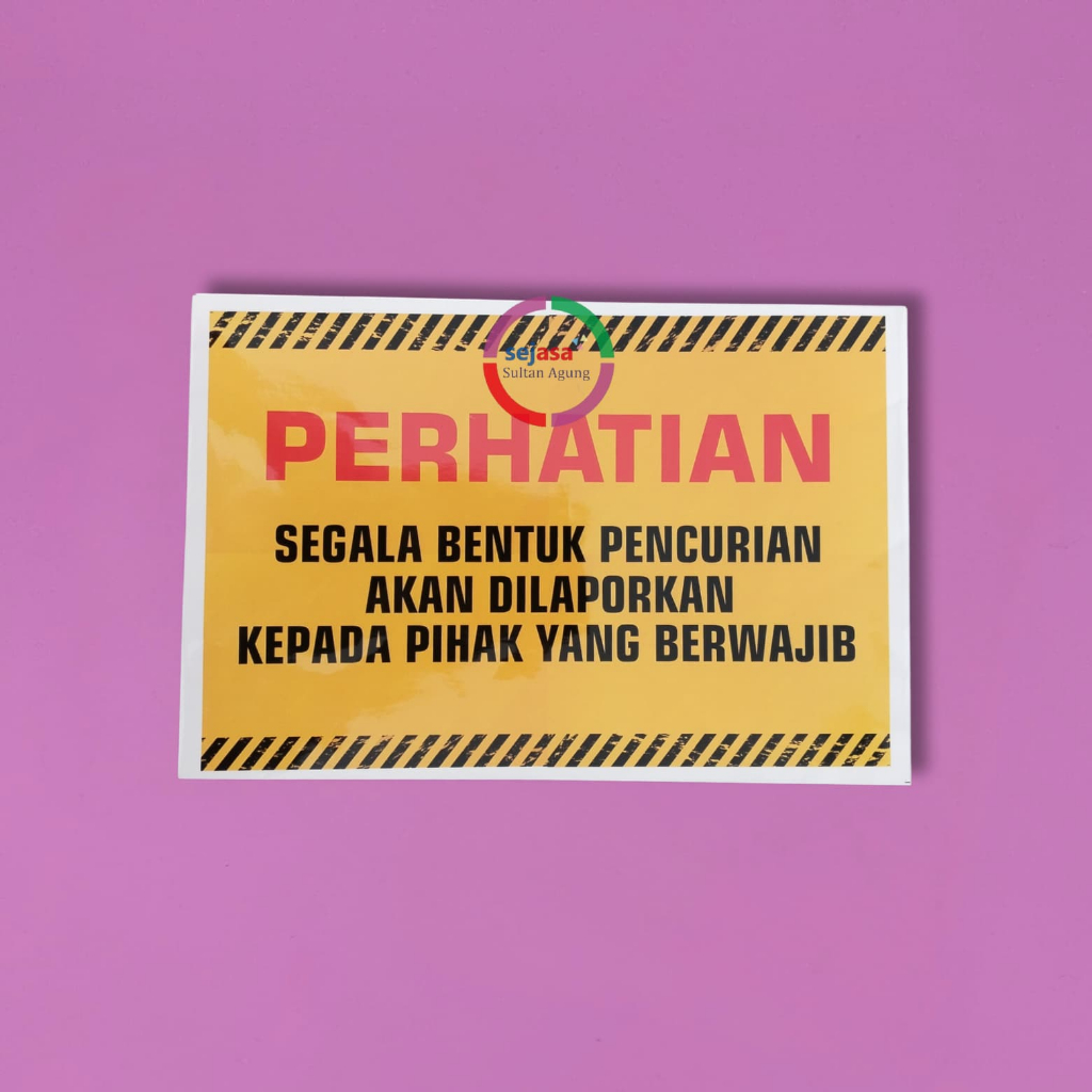 Jual Stiker Perhatian Untuk Toko / Swalayan | Stiker Segala Pencurian ...