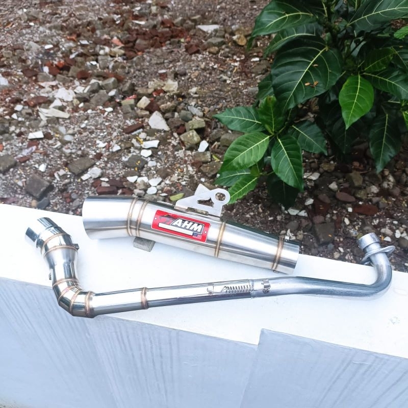 Jual AHM super open pipe Canister + elbow 51mm for Wave / Xrm / Smash ...