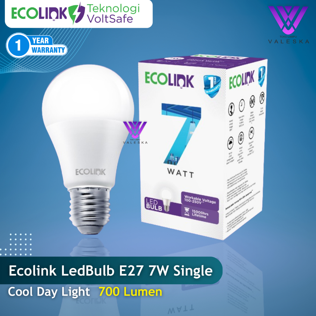 Jual Ecolink LED Bulb 7W E27 HEMAT ENERGI SNI - Cool Day Light Putih ...
