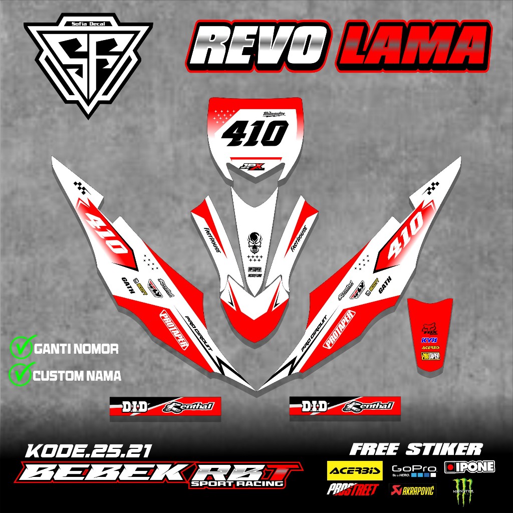 Jual Sticker SEMI DECAL fullbody RBT REVO LAMA rbt REVO LAMA BEBEK ...