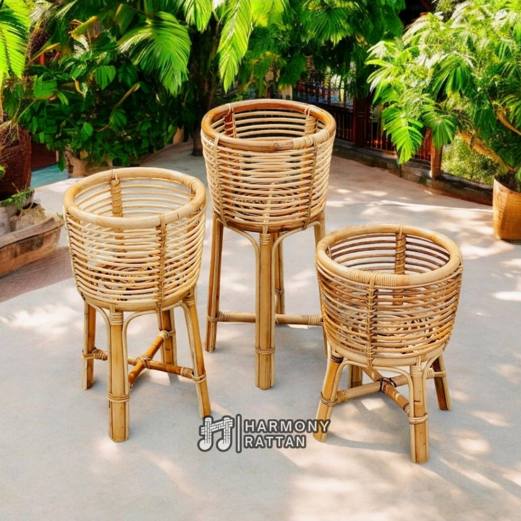 Jual Standing Pot Rotan tempat untuk dudukan pot bunga dekorasi rumah ...
