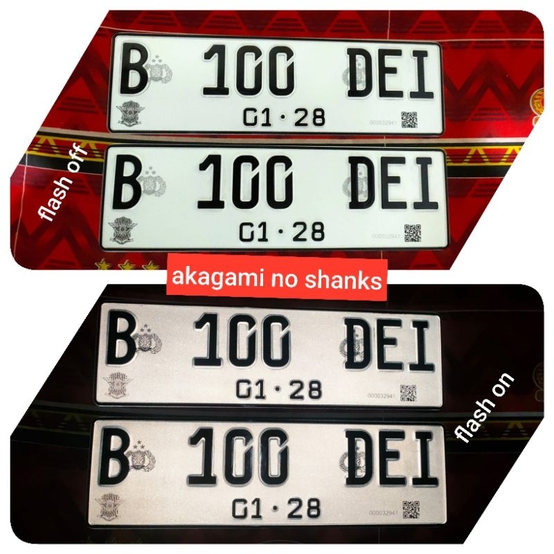 Jual plat mobil barcode/QR reflektif putih font terbaru asli $amsatt ...