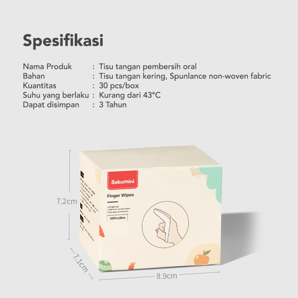 Jual Sakumini Oral Cleaner Finger Wipes / Kasa Kain Tisu Permbersih ...