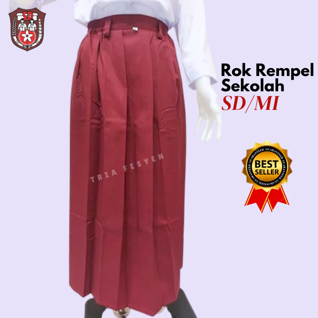 Jual Seragam Sekolah SD Rok Rempel Merah Coklat Putih Panjang | Shopee Indonesia