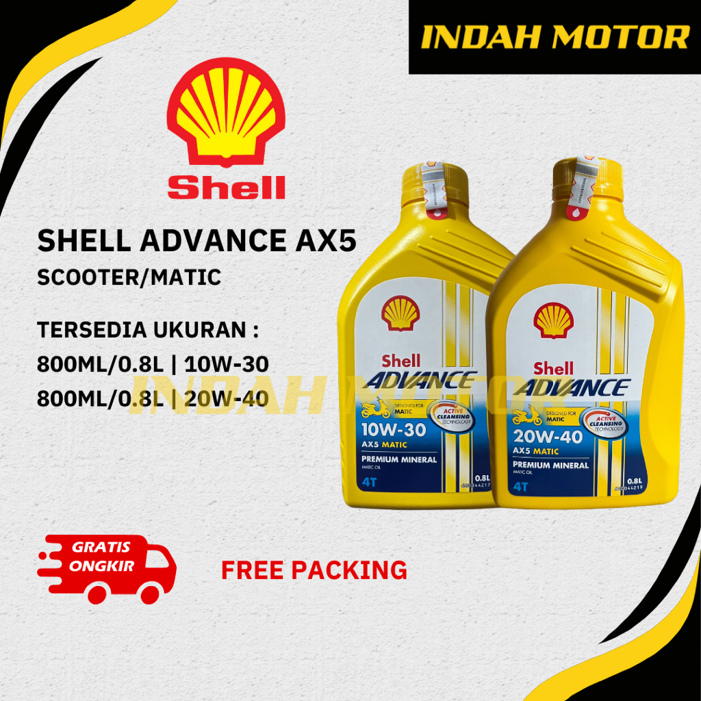 Jual Oli Shell Advance AX5 Matic | Scooter | 800ml/0.8L | 10W-30 | 20W-40 | Oli Motor Matic ...