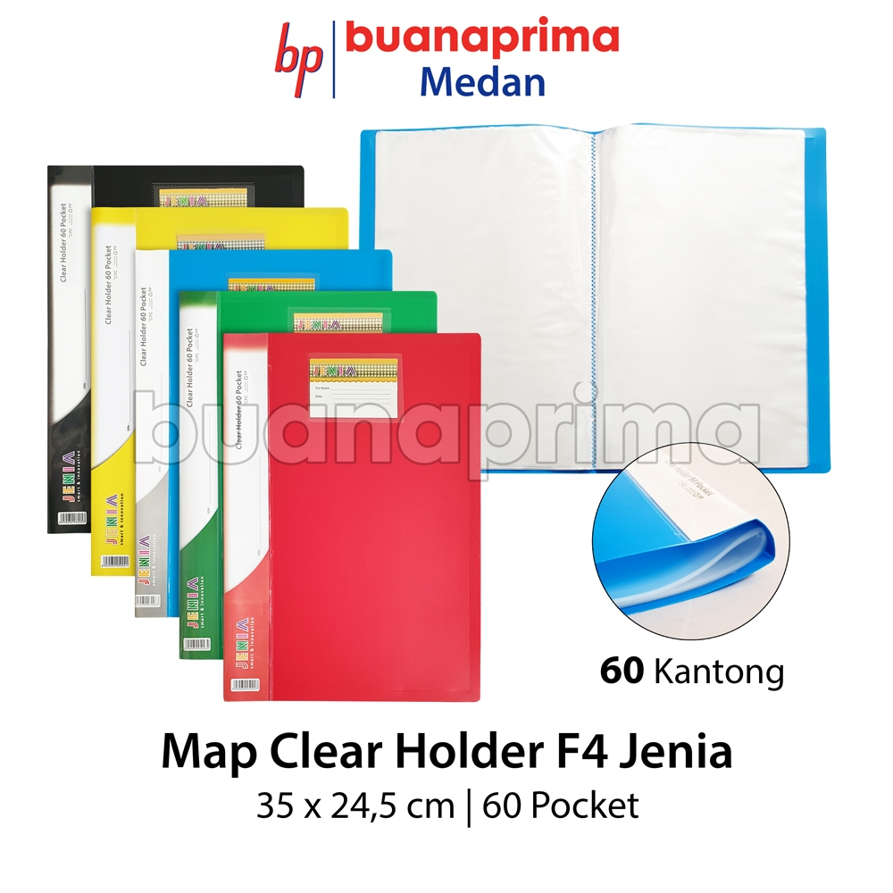 Jual Map CLEAR HOLDER JENIA F4 60 Kantong Document Keeper Display Book ...