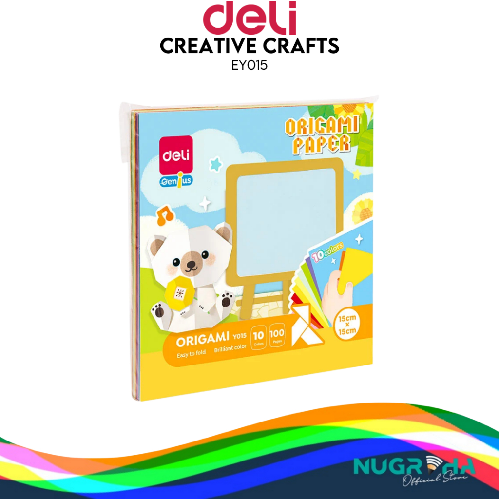 Jual Deli Genius Paper Craft / Origami Kertas Lipat 2 Sisi 15 x 15 100 ...