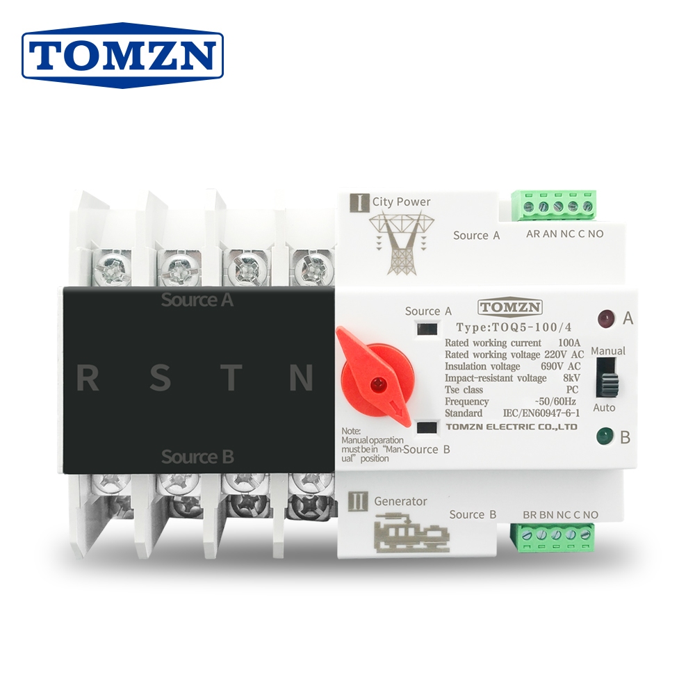 Jual ATS 4P 100A TOMZN 3 Phase 4 Pole Uninterrupted Automatic Transfer ...