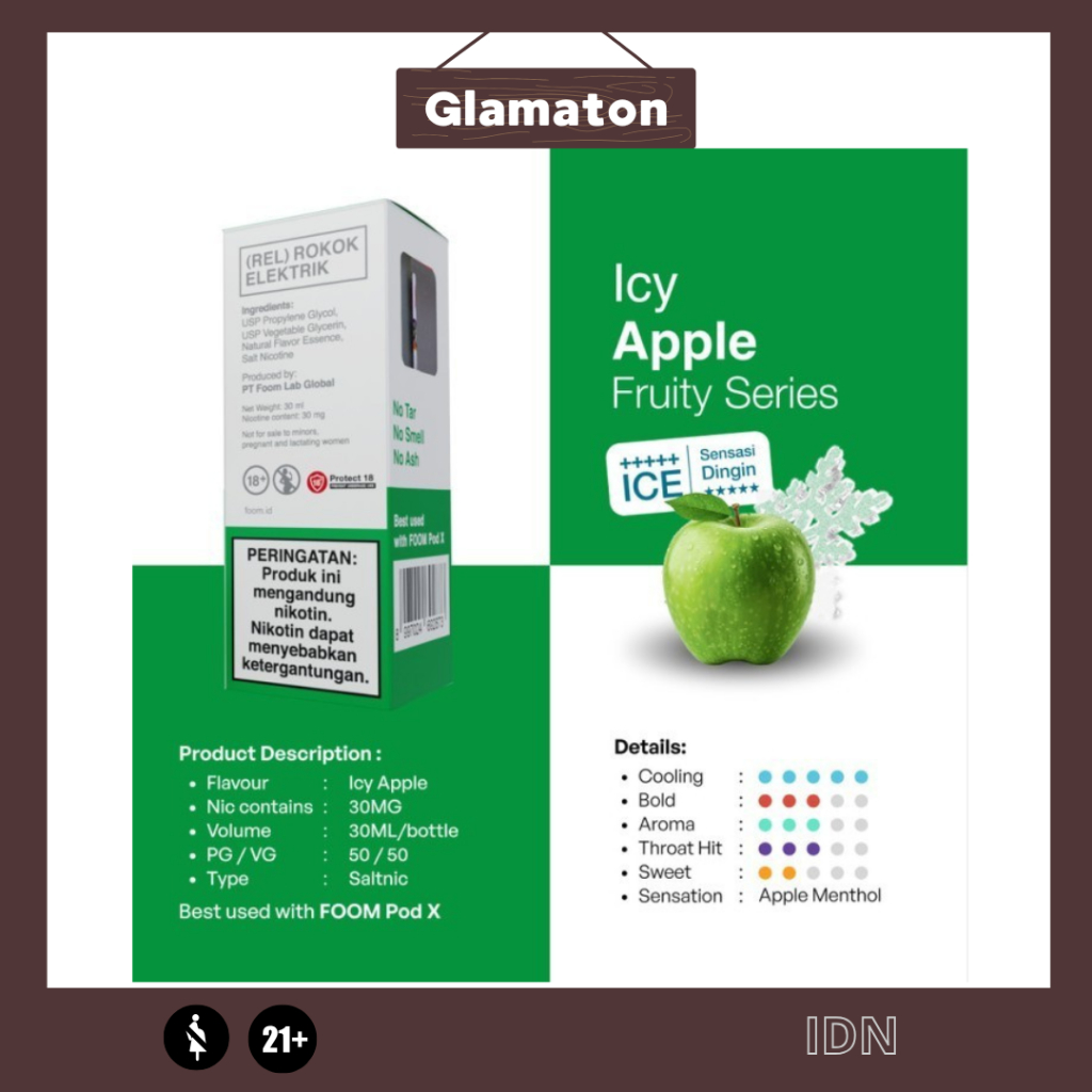 Jual LIQUID FOOM APPLE BURST SALTNIC 30MG 30ML BY FOOM LAB SALT ...