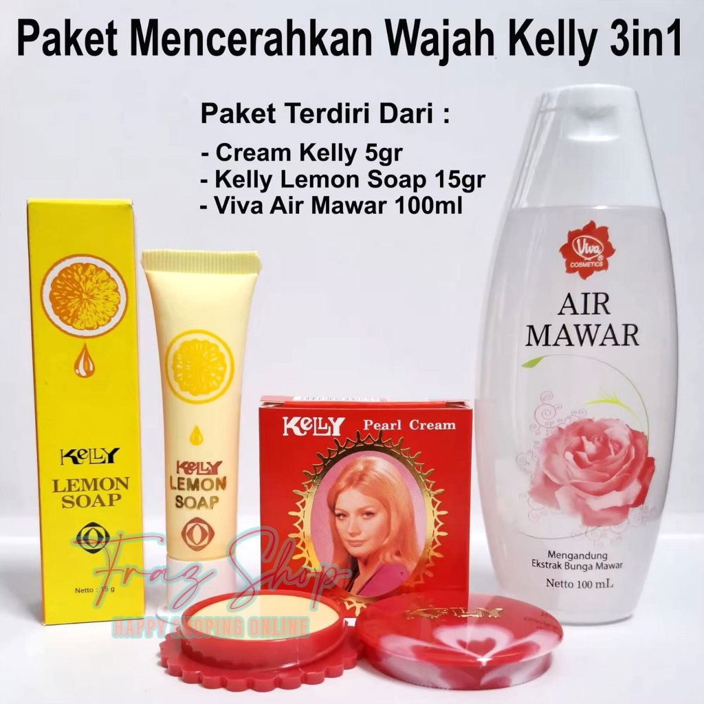 Jual Paket Mencerahkan Wajah Kelly 3 in 1 ( Lemon soap 15gr - Kelly 5gr ...