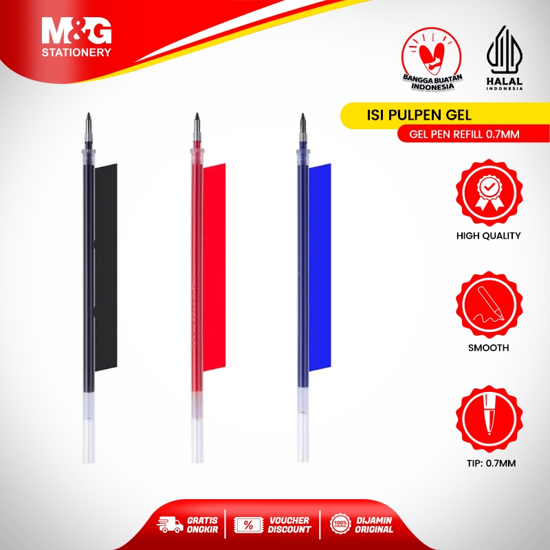 Jual M&G Isi Pulpen Gel 0.7 mm Murah - Warna Tajam, Tinta Lancar, Cocok ...