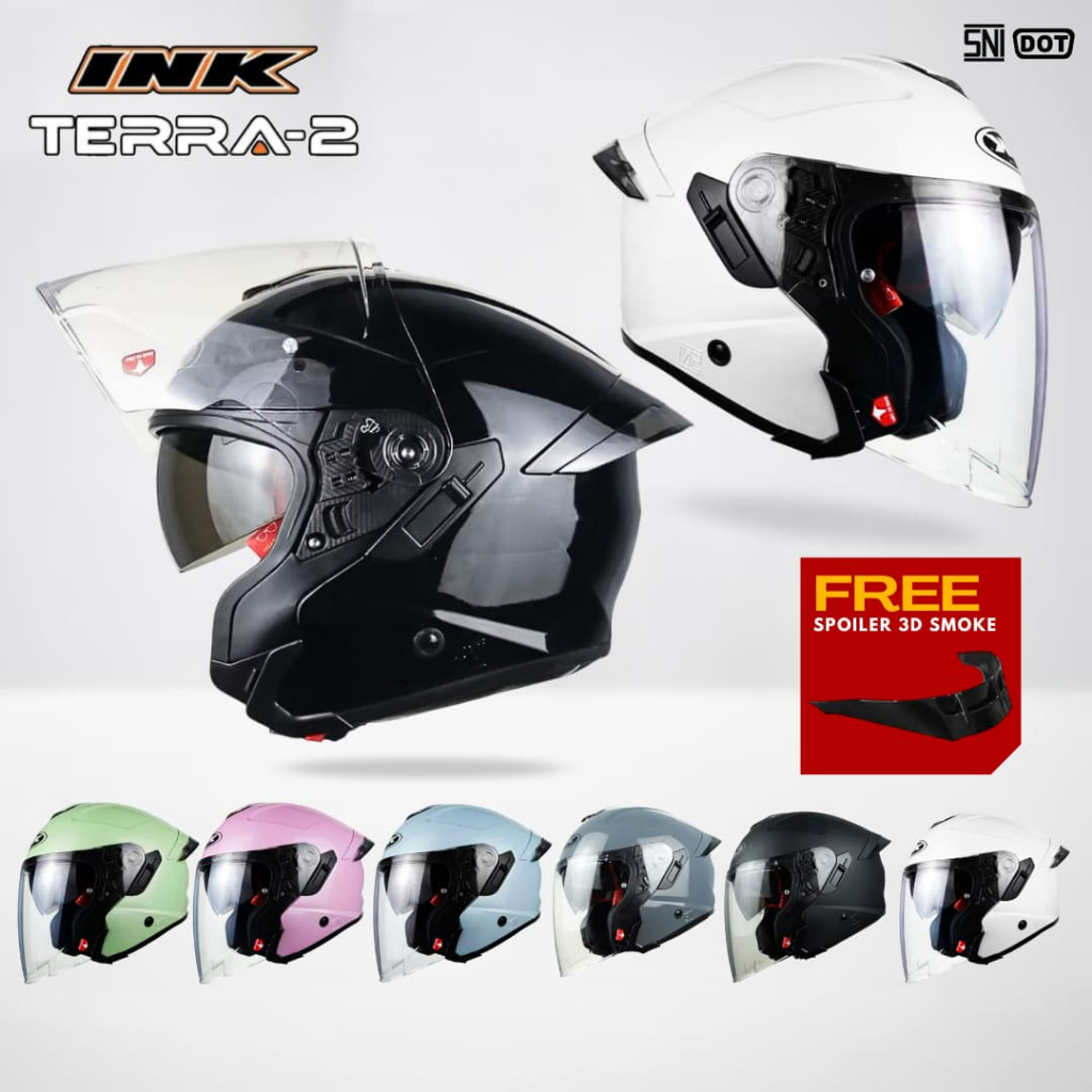 Jual HELM INK TERRA 2 DOUBLE VISOR/ HELM HALF FACE INK ORIGINAL ...