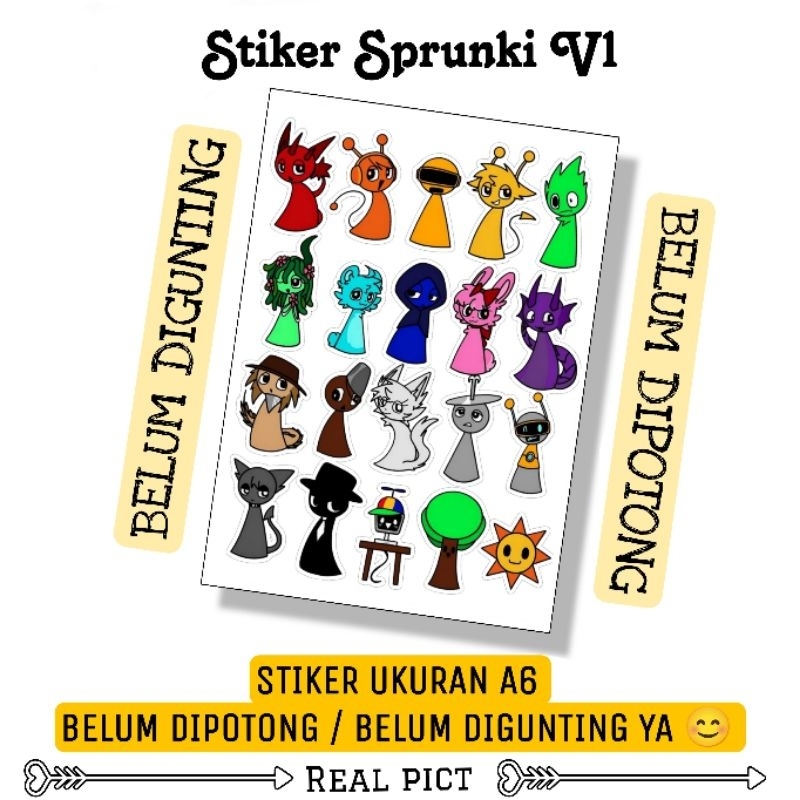 Jual Stiker Unik Lucu Sprunki V1 / Sticker Karakter / Sticker Cartoon ...