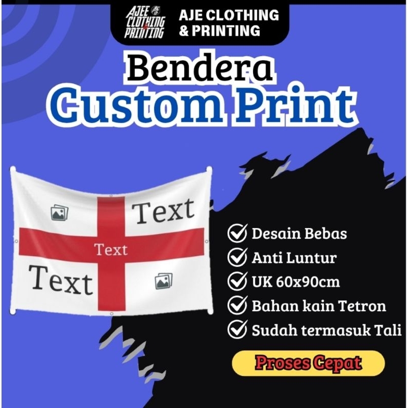 Jual Bendera Custom print bahan kain TC, bebas desain sesuai keinginan ...