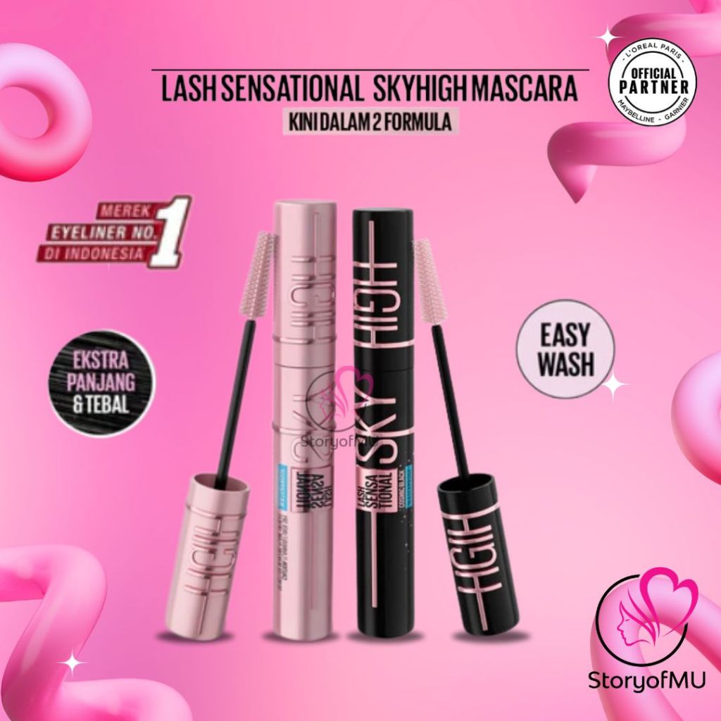 Jual ️ StoryofMU ️ MAYBELLINE Lash Sensational Sky High Mascara | Sky ...