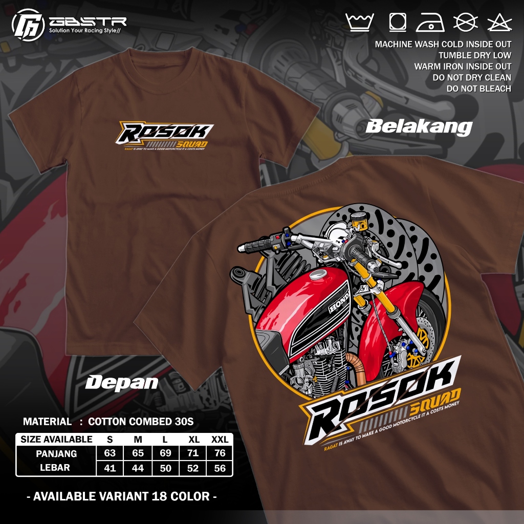 Jual Kaos Racing Honda Rosok Squad CB GL Baju Distro Motor Herex Honda Gank Tshirt Otomotif ...