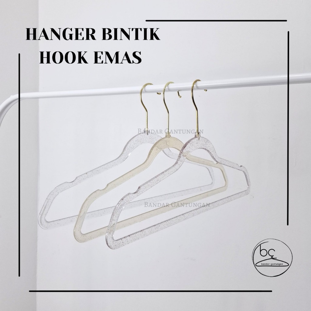 Jual Hanger Akrilik Hook Gold Hanger Transparan Hanger blink Hanger ...