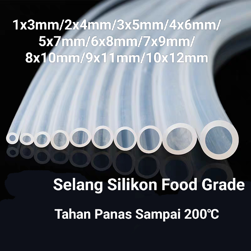Jual Selang Silikon Tahan Panas Silicone Tube Food Grade 3x5mm 4x6mm ...