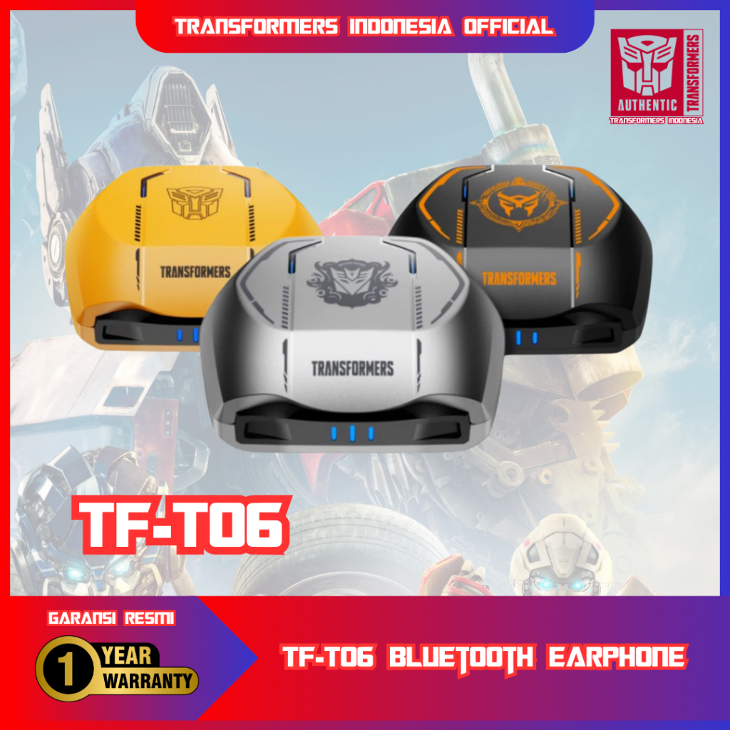 Jual Transformers TWS TF-T06 Earphone Wireless Bluetooth 5.4 dengan HiFi Sound dan Daya Tahan ...