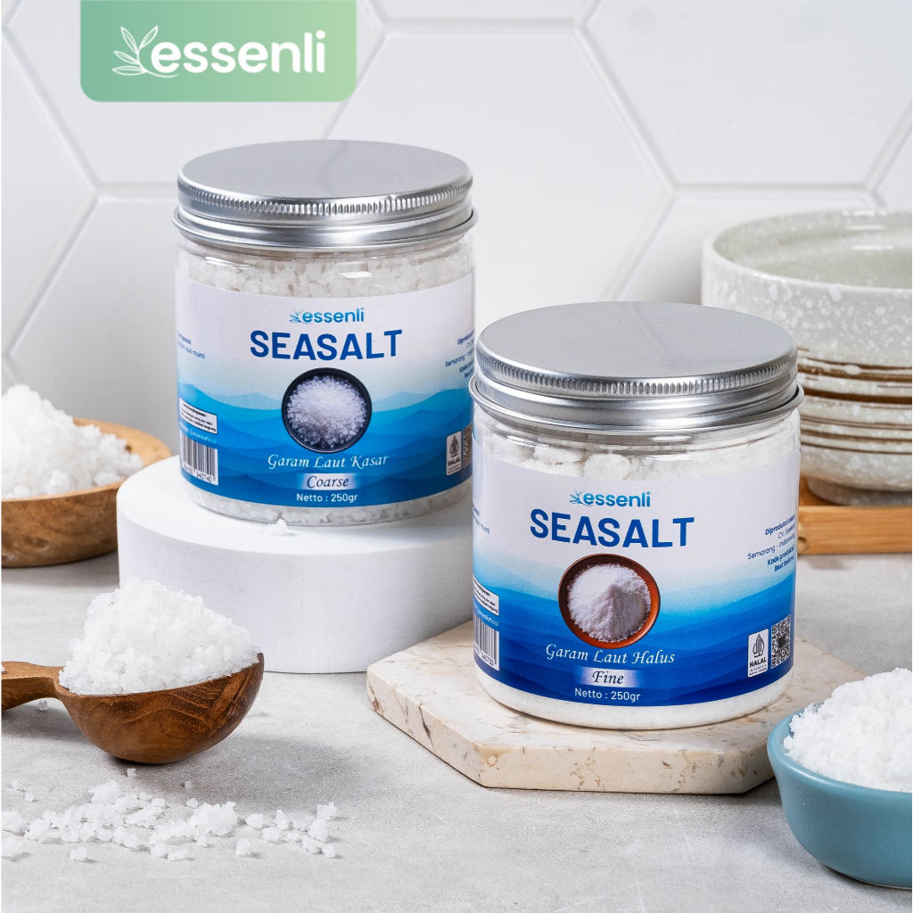 Jual ESSENLI Garam Laut Murni Halus / Garam Kasar / Seasalt | Shopee ...