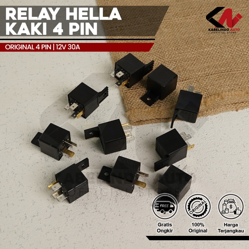 Jual Relay HELLA Kaki 4 Pin 12v 30 Ampere Mobil Motor Original | Shopee ...