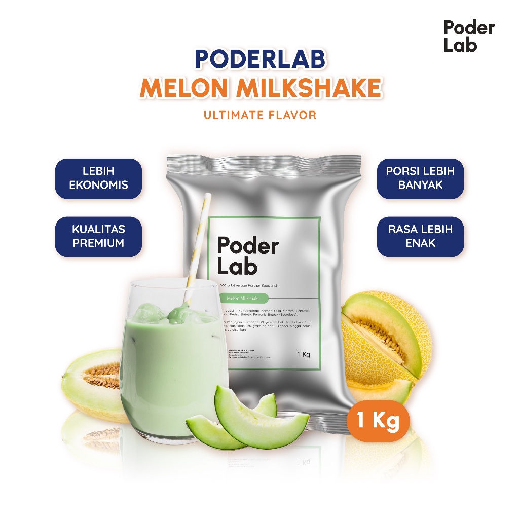 Jual PODERLAB - Melon Milkshake Powder Bubuk Minuman Rasa Melon ...