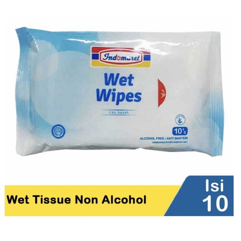 Jual Indomaret tissue basah wet tissue Non Alcohol 10's anti bakteri ...