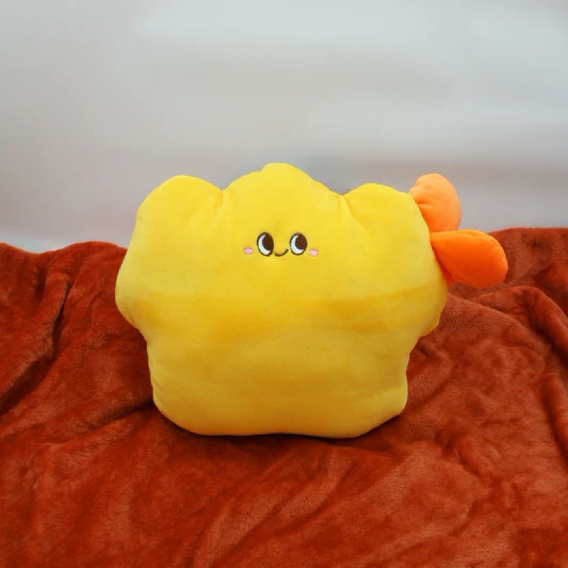 Jual Miniso Plush Toy Hand Warmer Happy Food / shrimp fried bread roti ...
