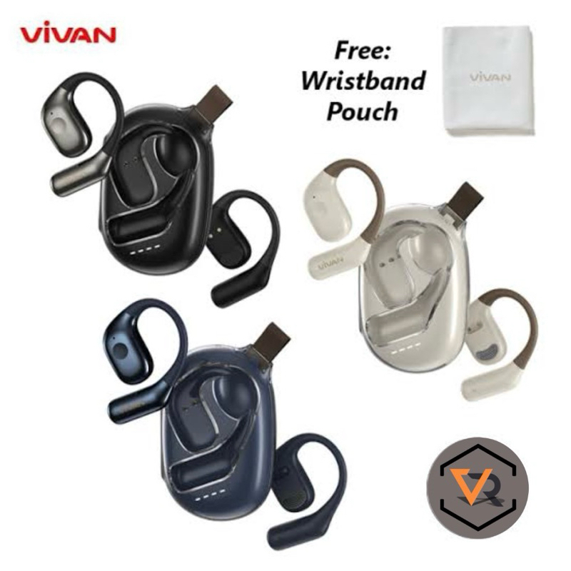 Jual VIVAN Open Ear Earbuds OWS Earphone Bluetooth, SPORT X2, 4Mics ENC ...