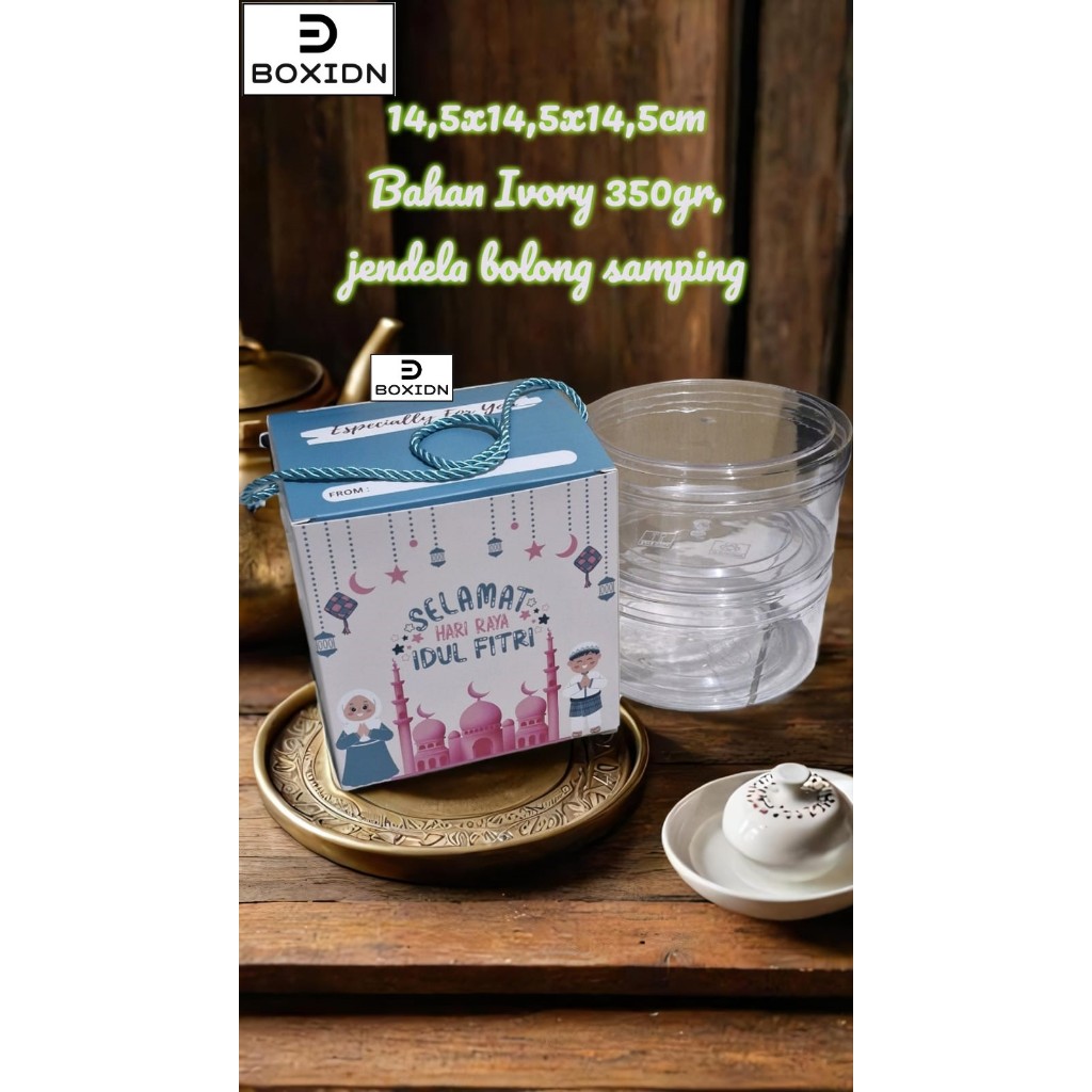 Jual YUHU Box Lebaran 2 toples 500gr Box Lebaran Kue Kering Box Cookies ...