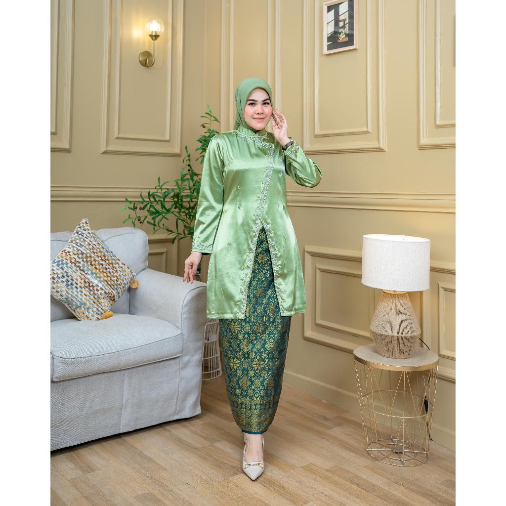 Jual Set Kebaya Sofia Rok Songket Free Hijab / Kebaya Modern / Kebaya ...