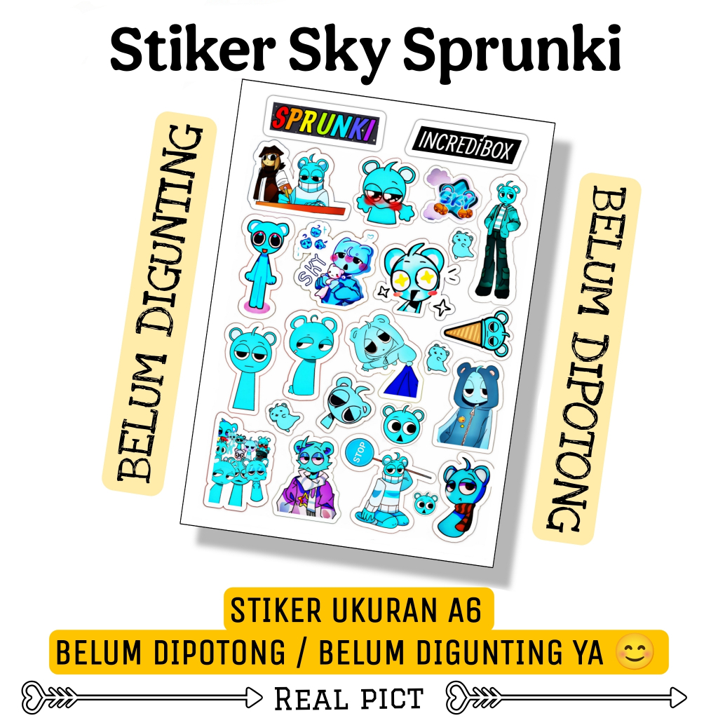 Jual STIKER SKY SPRUNKI / STIKER BELUM DIPOTONG BAHAN VINYL UKURAN A6 ...