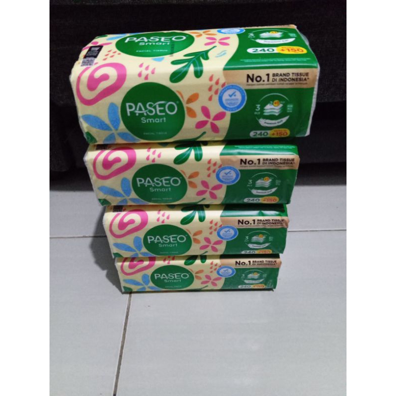 Jual tissue Paseo 240 sheet +150 3ply tisu paket isi ( 4 pcs ) | Shopee ...