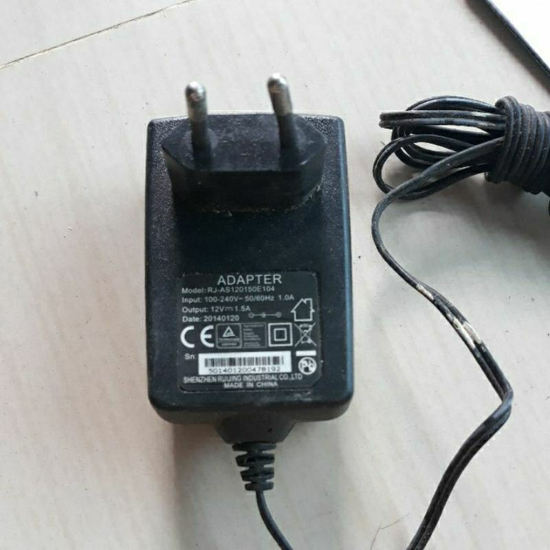 Jual Adaptor original model RJ-AS120150E104 12V 1,5A/ adaptor 12V 1,5A ...