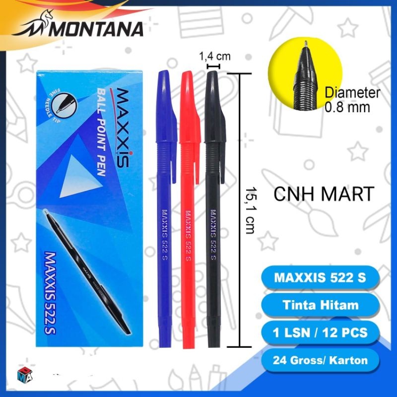 Jual HLS - (1pcs) Pulpen Montana Maxxis / Pena Maxxis 5225S / Ballpoint ...