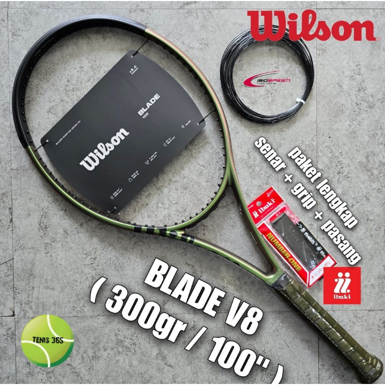 Jual Raket Tenis Wilson Blade 100 V8 ( Free String + Over Grip + Jasa ) | Shopee Indonesia