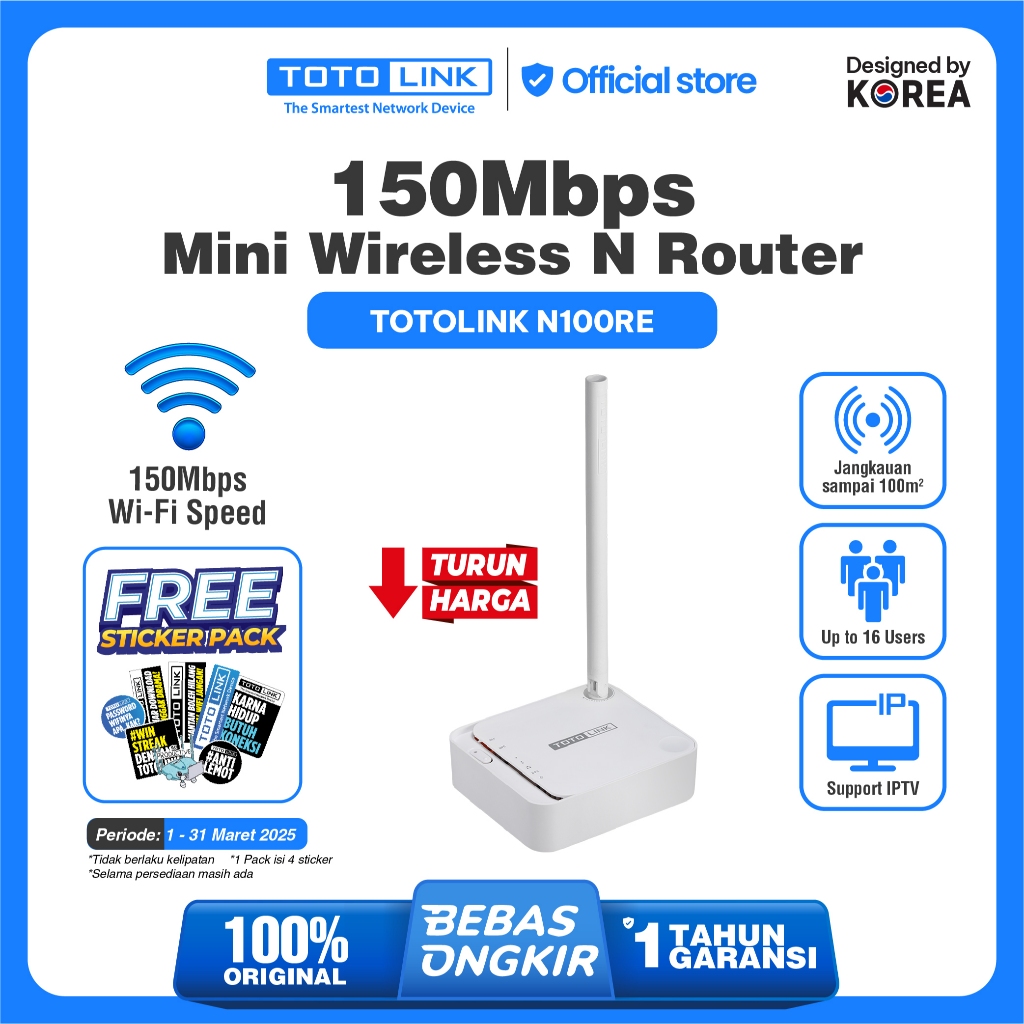 Jual Totolink N100RE - 150Mbps Wireless N AP/Router | Shopee Indonesia